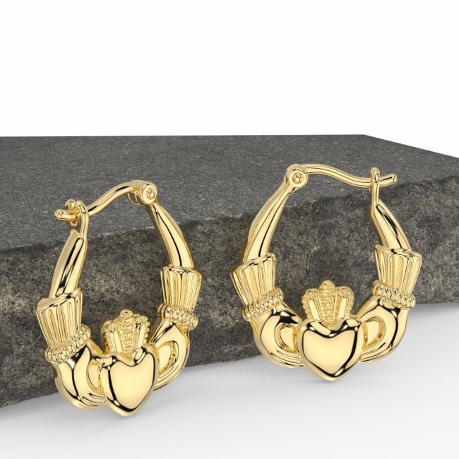 14 karat gold claddagh earrings store