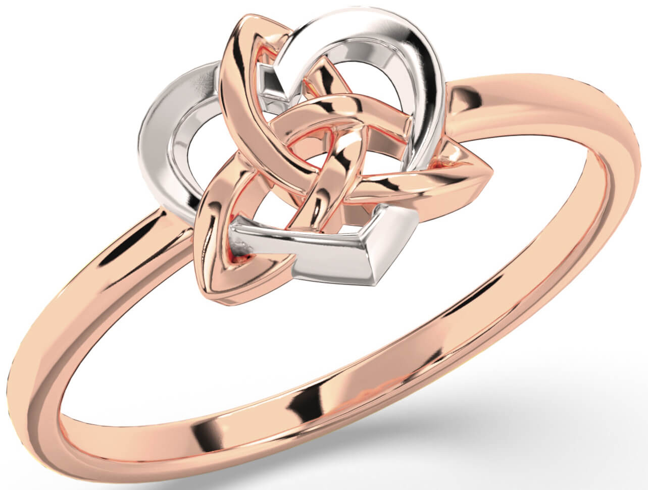 trinity knot heart ring